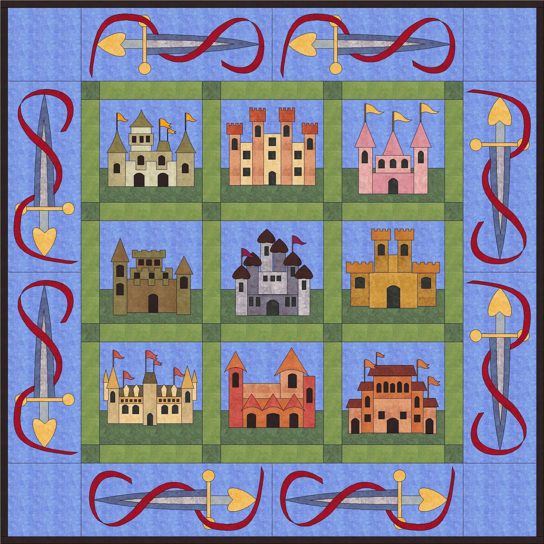 FCP-009 Castles digital Pattern - Etsy