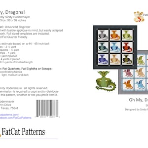 FCP-070 Oh My, Dragons (digital Pattern) *a Fusible Applique Quilt Pattern - Etsy