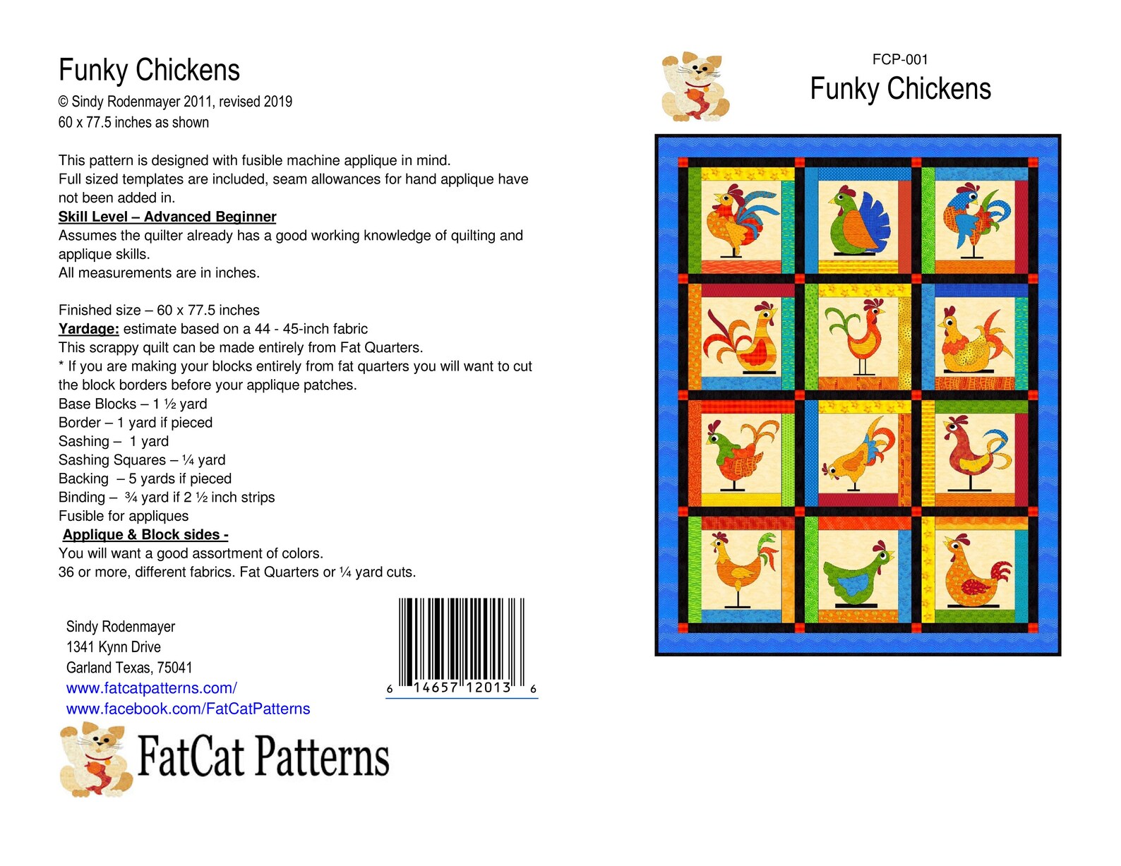FCP-013 Funky Chickens (digital Pattern) - Etsy