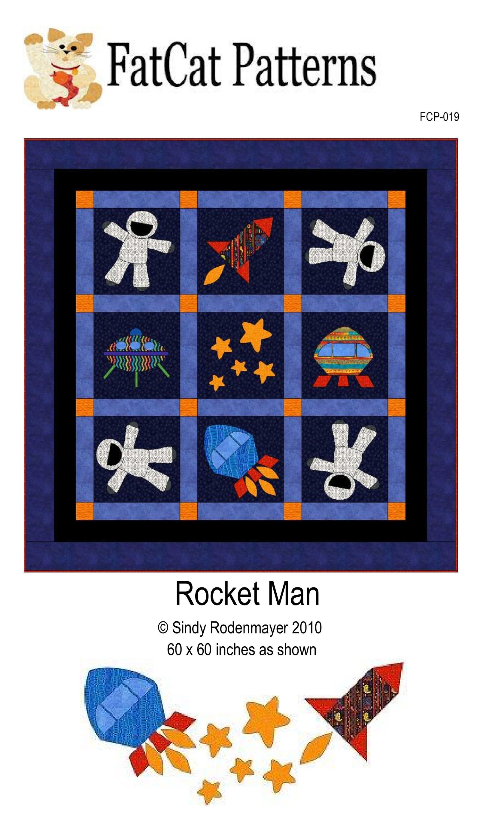 FCP-019 Rocket Man digital Pattern a Fusible Applique Quilt Pattern - Etsy