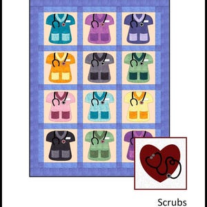 FCP-053 Scrubs (digital Pattern) *a Fusible Applique Quilt Pattern - Etsy