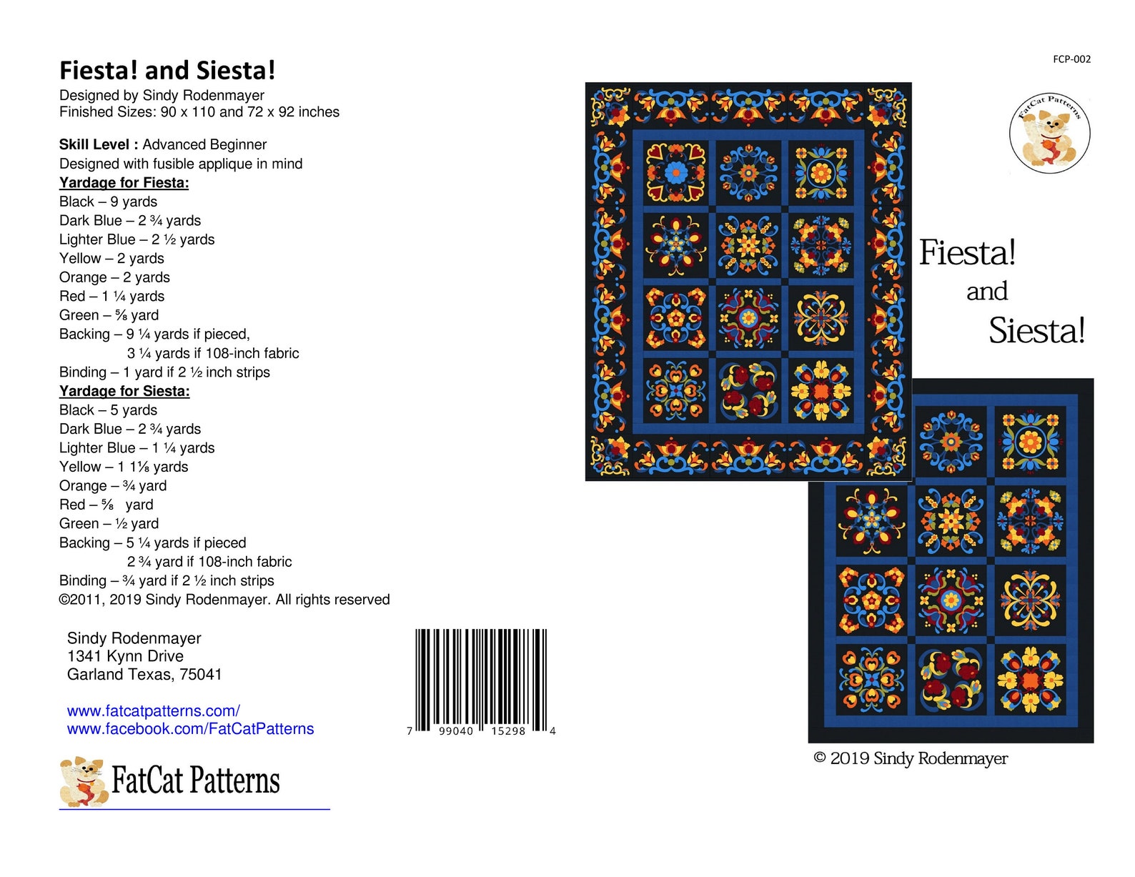 FCP-002 Fiesta Siesta digital Pattern a Fusible Applique - Etsy