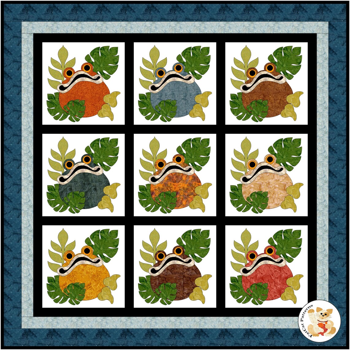 FCP-054 Toadly Froggy digital Pattern a Fusible Applique | Etsy