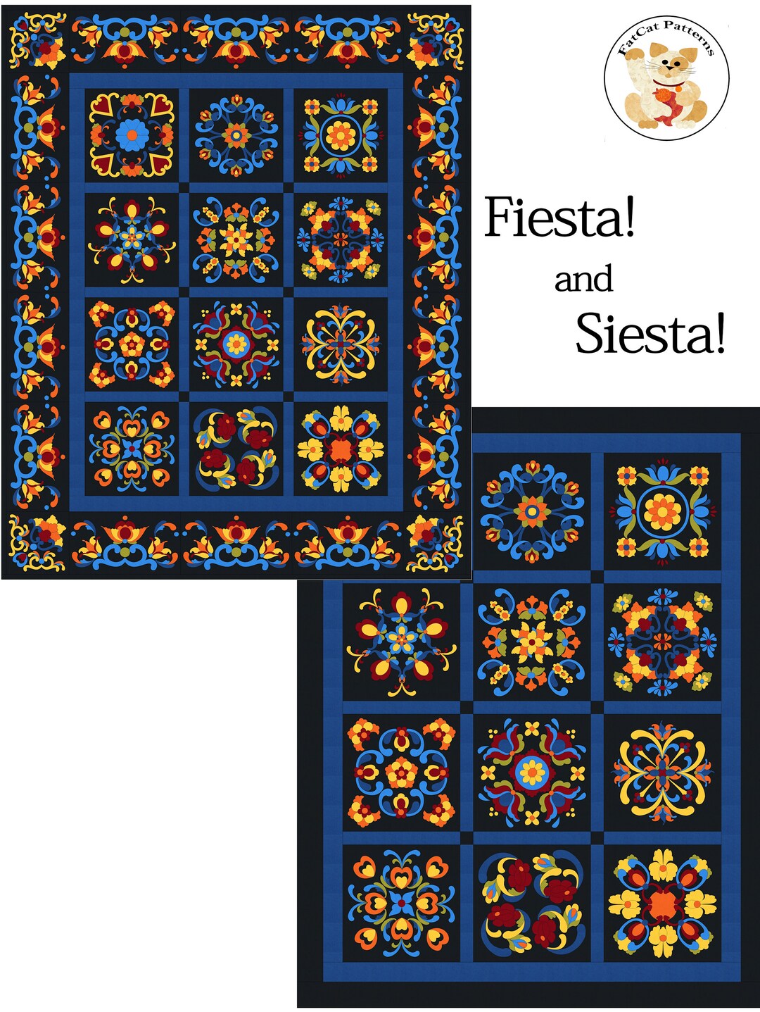 FCP-002 Fiesta Siesta printed Pattern a Fusible Applique Quilt Pattern ...