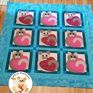 FCP-046 Kitty Corner digital Pattern a Fusible Applique Quilt Pattern ...