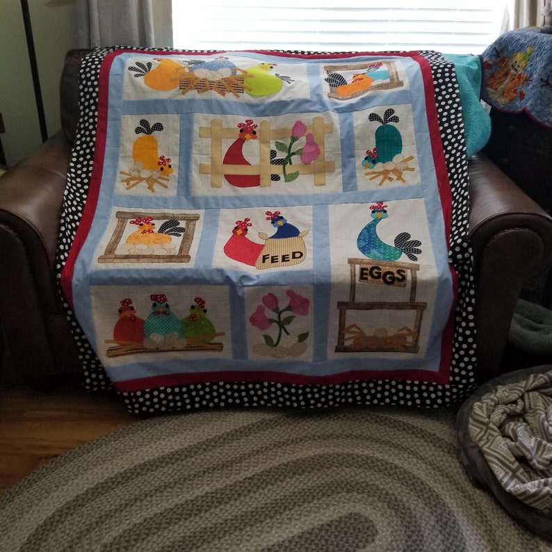 FCP-065 Hen Party (digital Pattern) *a Fusible Applique Quilt Pattern ...