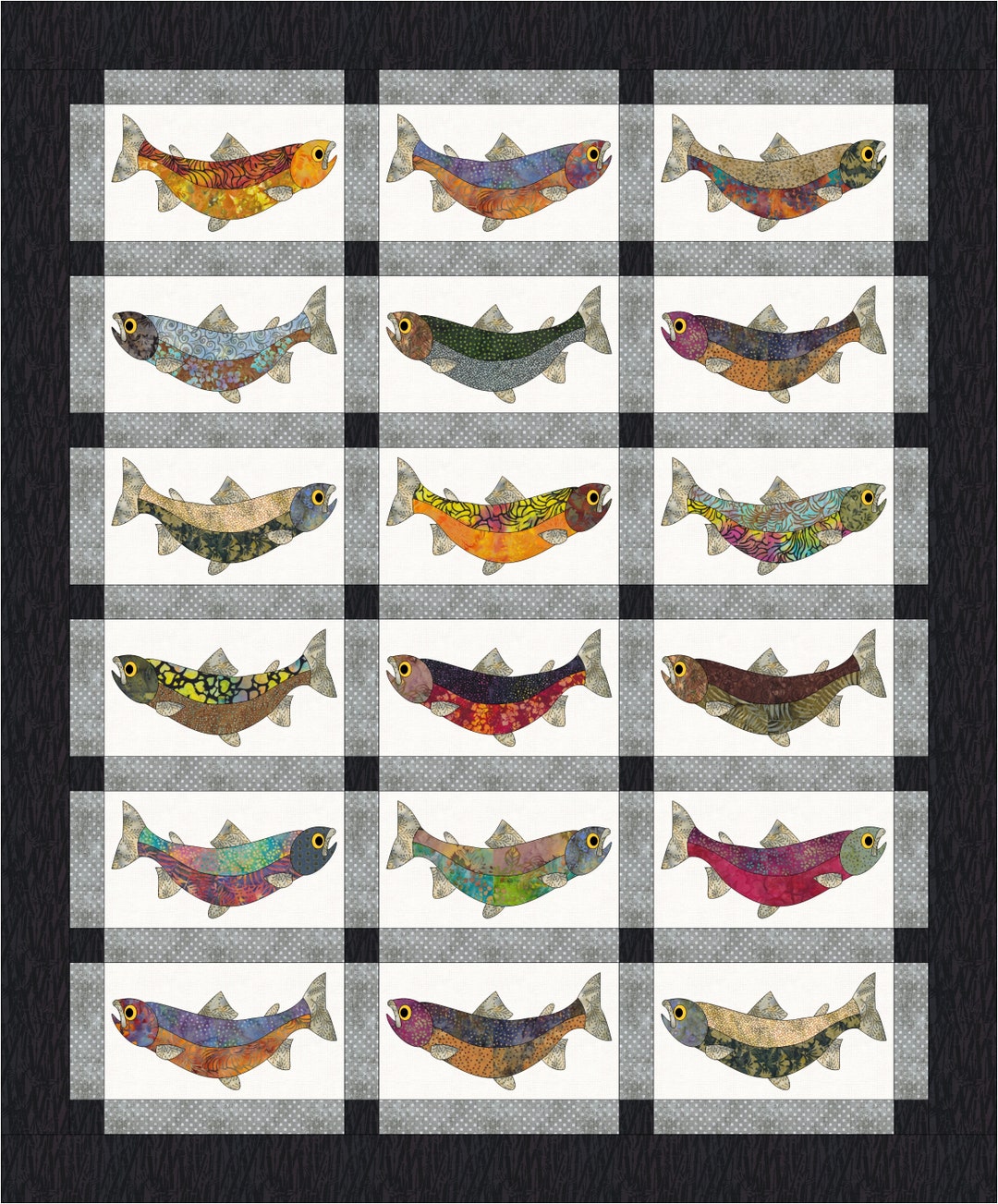 FCP-074 Catch of the Day, Trout digital Pattern a Fusible Applique ...