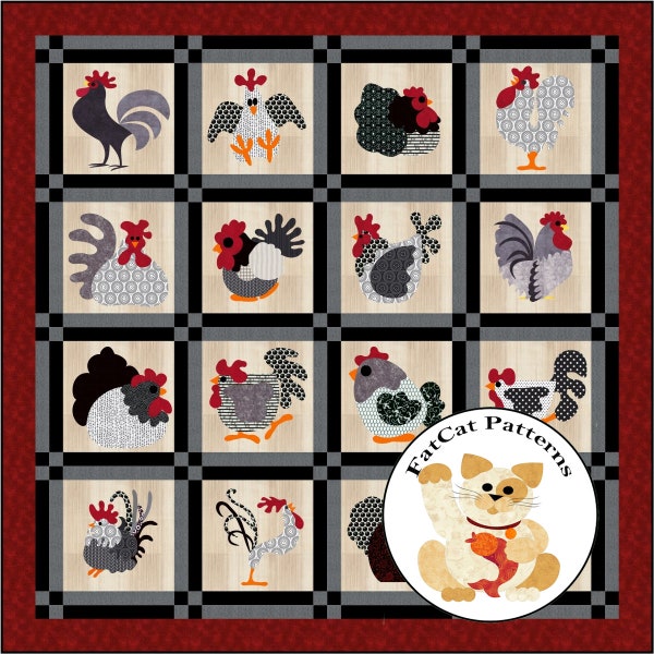 Chicken Table Runner Pattern - Etsy