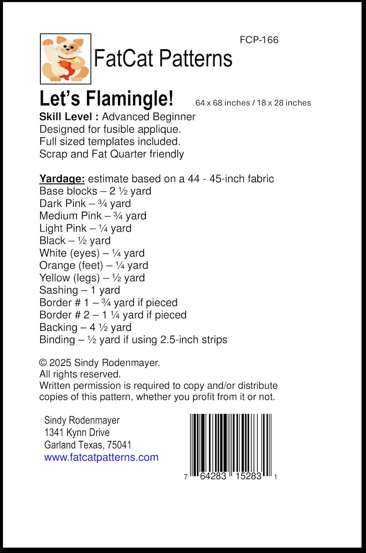 FCP-166 Let's Flamingle! (digital Pattern) a Fusible Applique Pattern ...