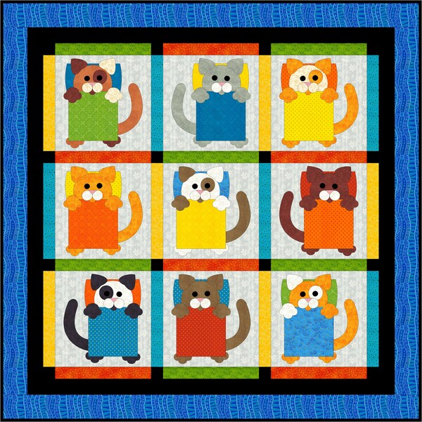 Applique Cat Quilt - Etsy