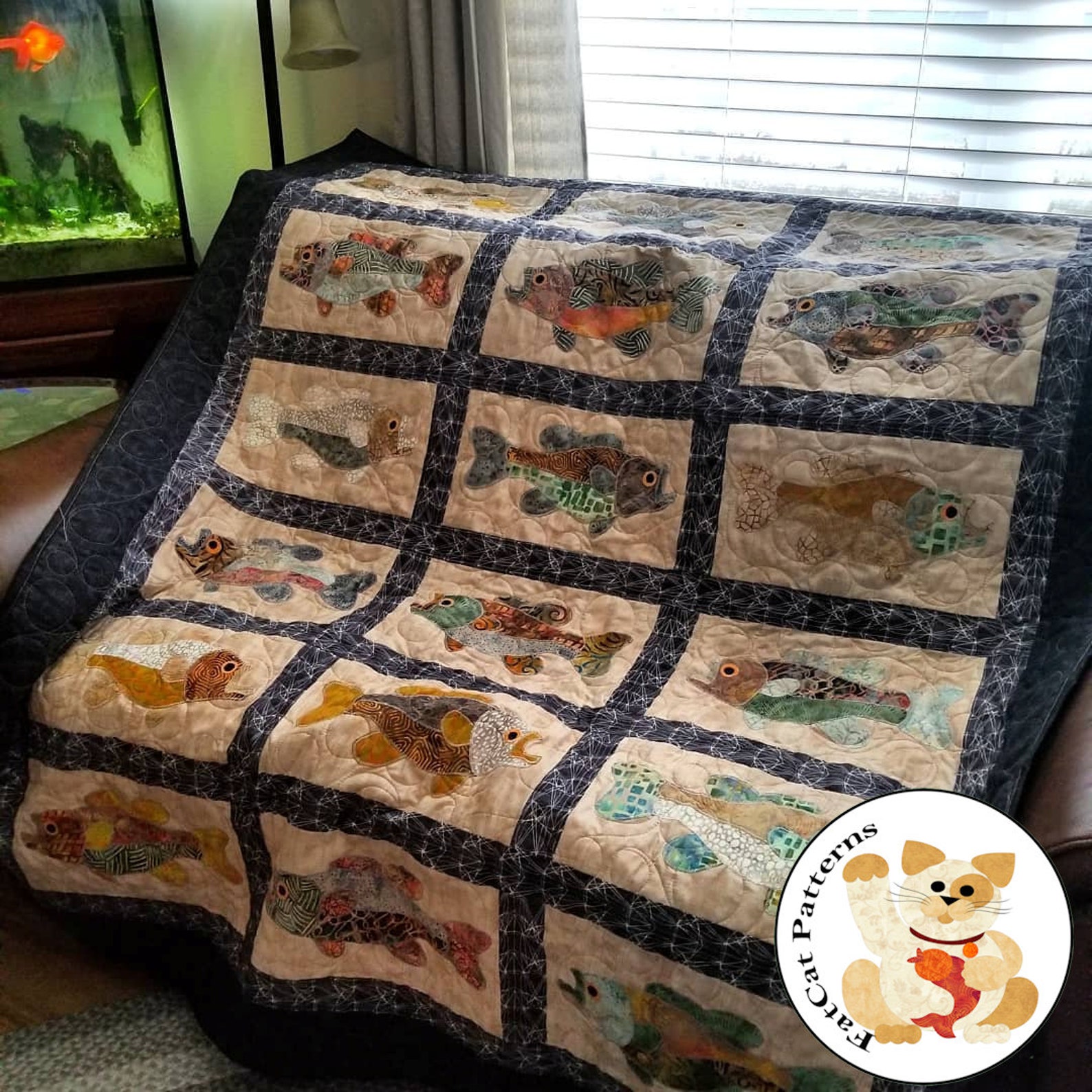 FCP-077 Catch of the Day, Bass (digital Pattern) *a Fusible Applique ...