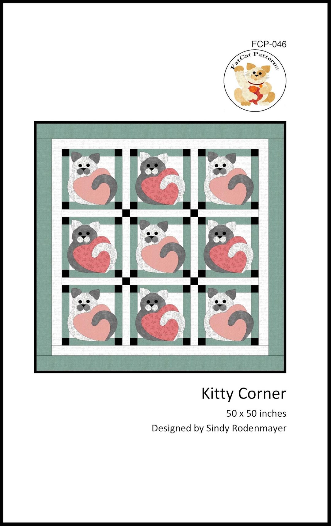 FCP-046 Kitty Corner (digital Pattern) *a Fusible Applique Quilt ...