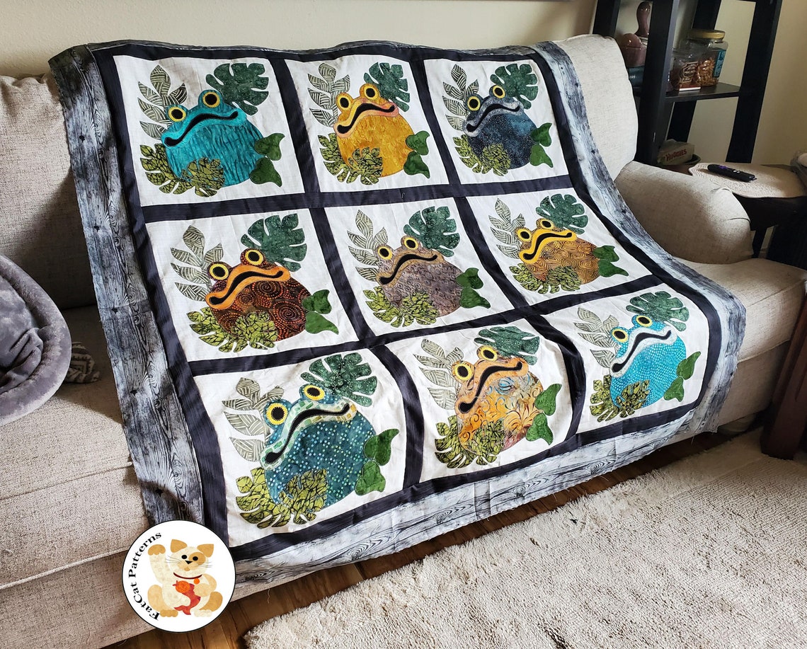FCP-054 Toadly Froggy digital Pattern a Fusible Applique | Etsy