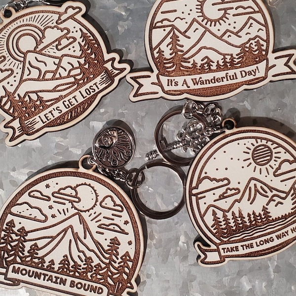 Adventures Keychain SVG, Glowforge Files Keychain, Laser Cut Files ...