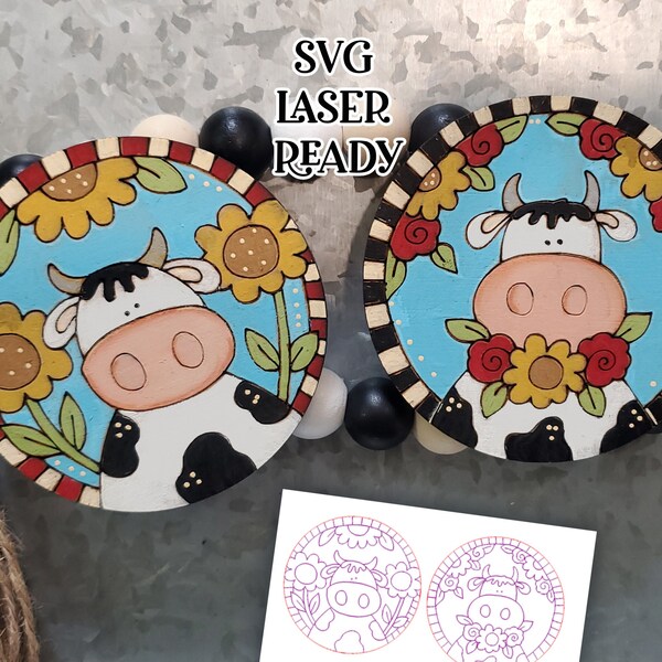 Cow Farm Tray Set - Etsy