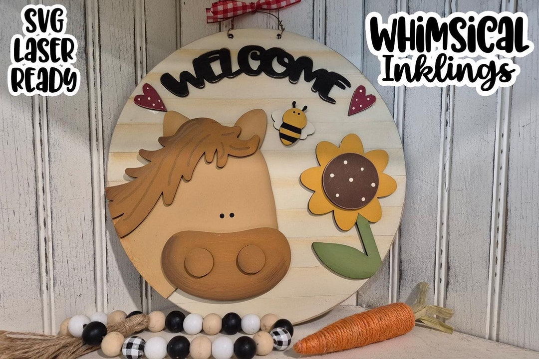 Horse Welcome Sign SVG| Horse SVG| Laser Cut Horse| Glow Forge ...