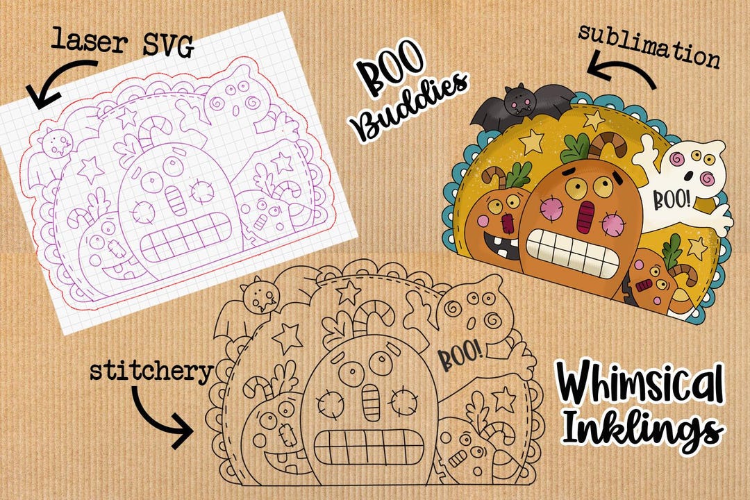Boo Buddies Halloween SVG| Halloween Laser SVG| Laser Cut Halloween ...