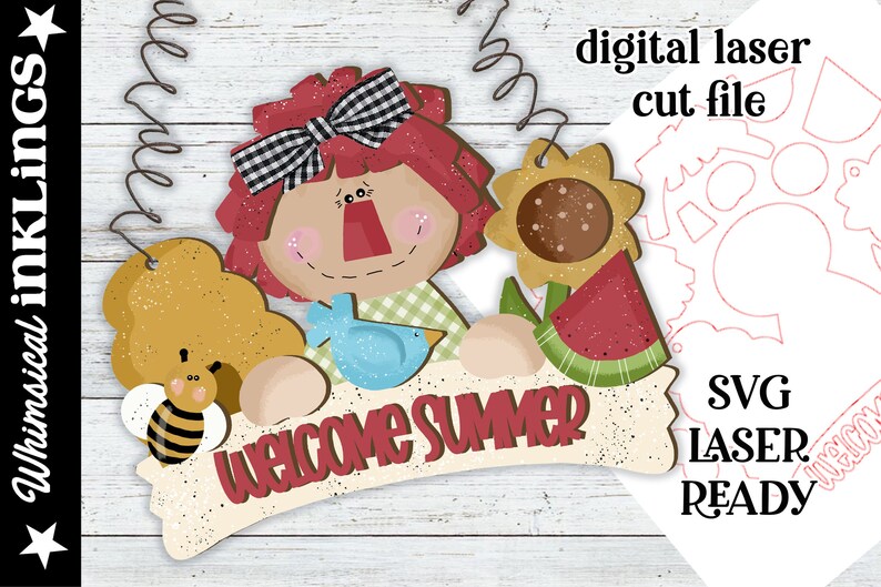 Welcome Summer Annie SVG Prim Annie SVG Raggedy Annie - Etsy