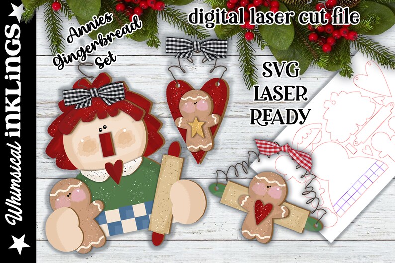 Annies Gingerbread Ornament SVG Set| Christmas SVG| Raggedy Annie ...