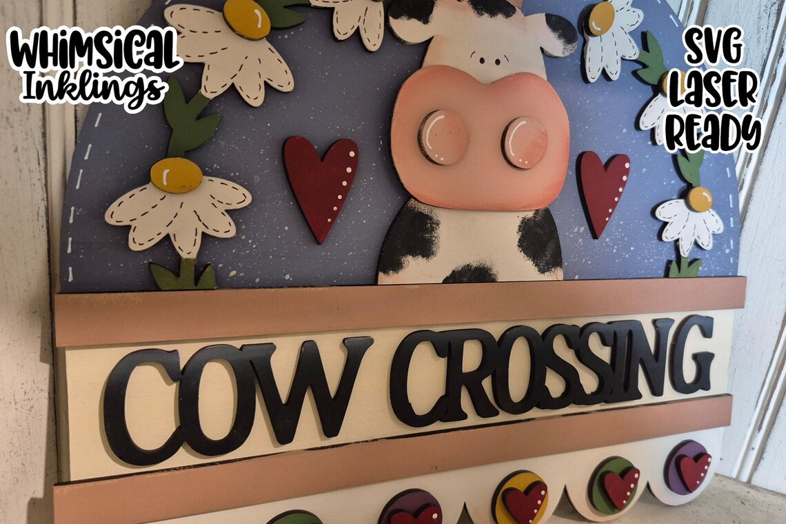 Cow Crossing Sign Laser SVG| Cow SVG| Laser Cut Cow| Glow Forge ...