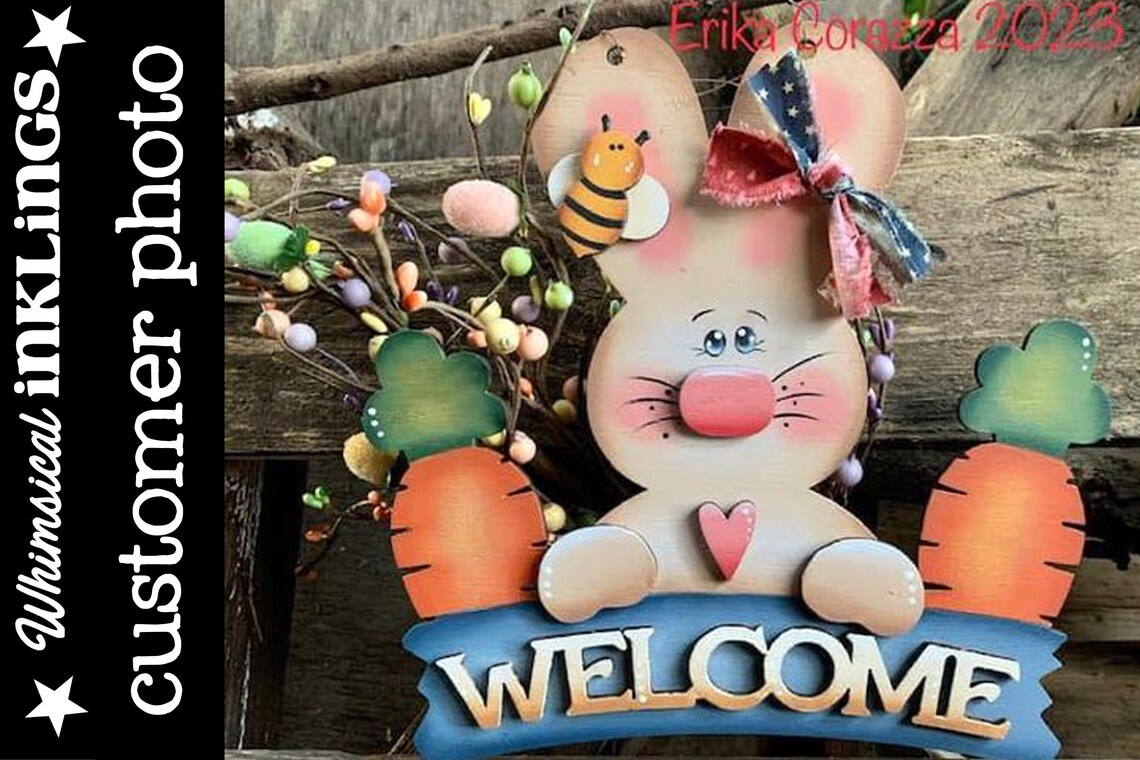 Welcome Bunny Easter SVG |laser Ready Easter Sign| Glow Forge Easter ...