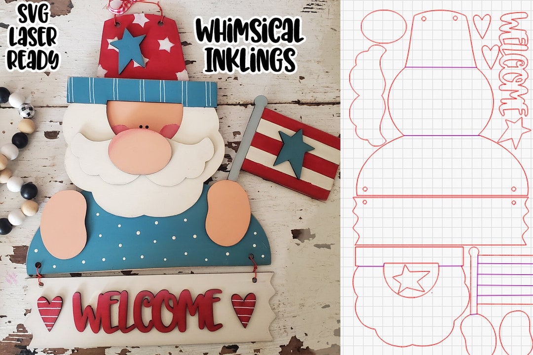 Uncle Sam Welcome Sign- Patriotic Laser SVG| Patriotic SVG| Laser Cut ...