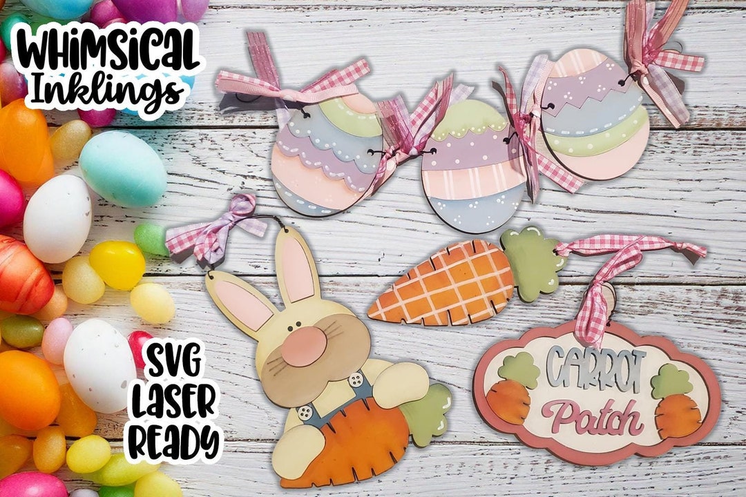 Carrot Patch Easter Laser SVG Set 2 | Glowforge Easter| Easter Tiered ...