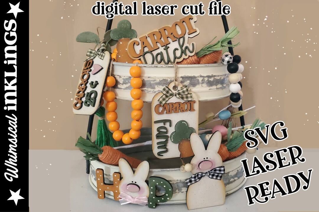 Carrot Patch Easter Laser SVG Set | Glowforge Easter| Easter Tiered ...