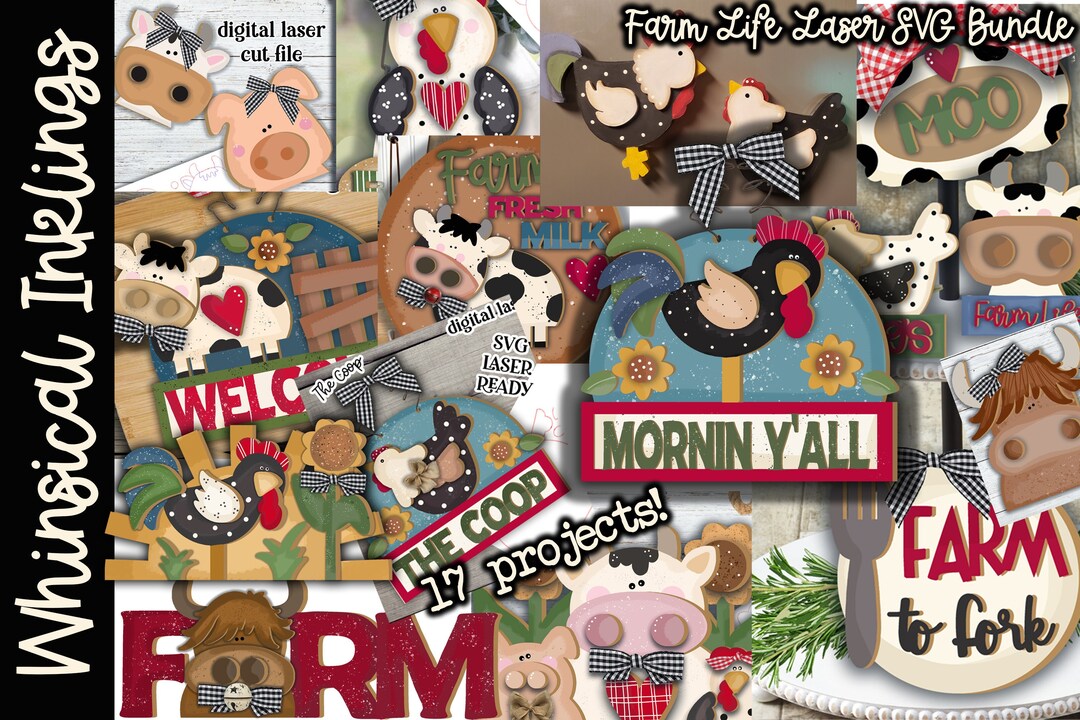 Farm Life Laser SVG Bundle| Farmhouse SVG Bundle| Laser Ready Farm ...