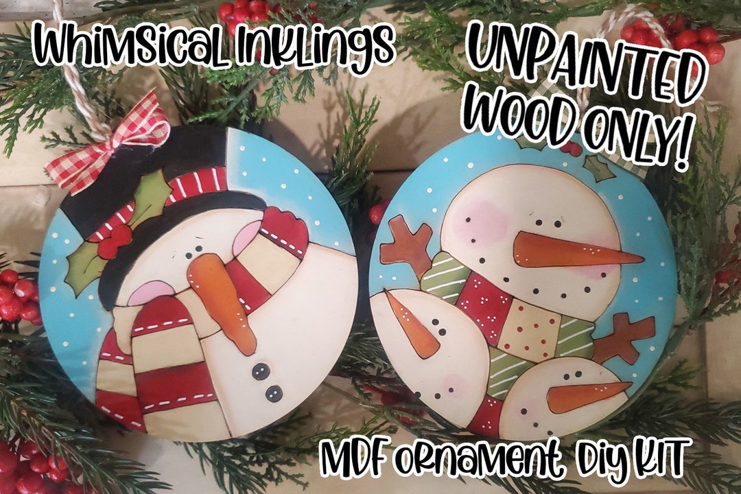Snow Buddies Snowman Ornament MDF Wood Kit| Unfinished Wood| MDF Wood ...
