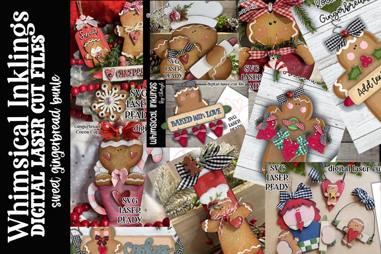 Sweet Gingerbread Laser Ready SVG Bundle| Christmas SVG| Laser Cut ...