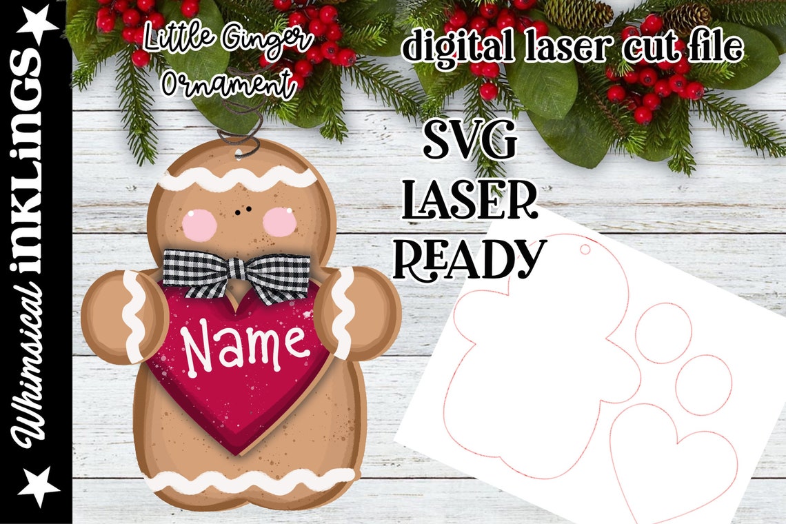 Little Ginger Ornament Christmas SVG Laser Cut Christmas - Etsy