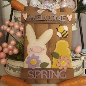 Welcome Spring-easter Sign SVG |laser Ready Easter Sign| Glow Forge ...