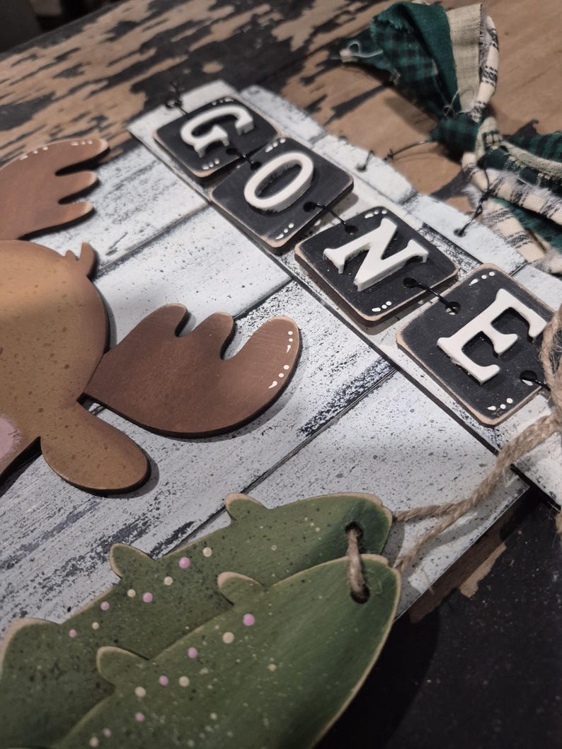 Gone Fishing Moose Sign Laser SVG Set| Laser Cut Moose Sign| Glowforge ...