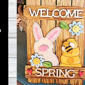 Welcome Spring-easter Sign SVG |laser Ready Easter Sign| Glow Forge ...