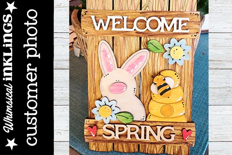 Welcome Spring-easter Sign SVG |laser Ready Easter Sign| Glow Forge ...