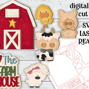 The Farmhouse SVG Set| Cow SVG| Laser Cut Pig| Glow Forge Farmhouse ...
