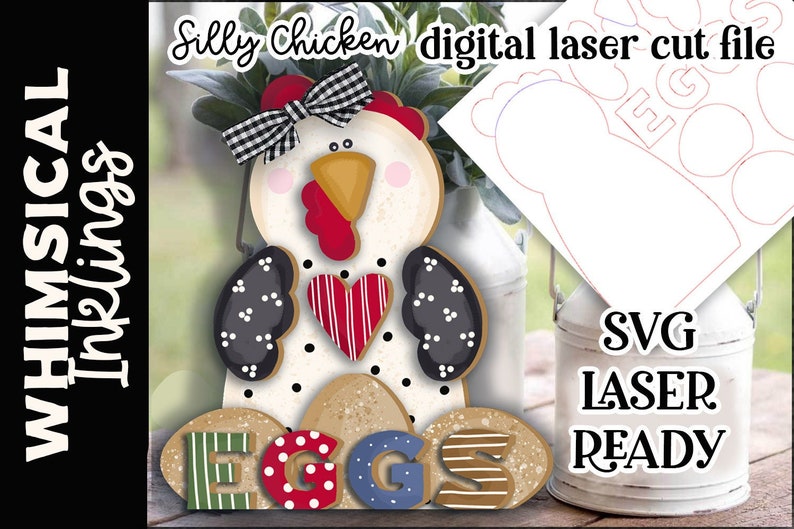 Silly Chicken SVG Chicken SVG Laser Cut Chicken Glow Forge - Etsy