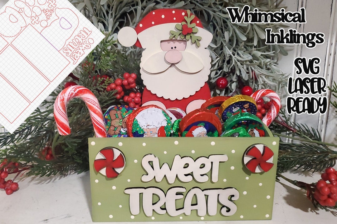 Sweet Treats Santa Candy Box SVG| Santa Claus SVG| Laser Cut Santa Box ...