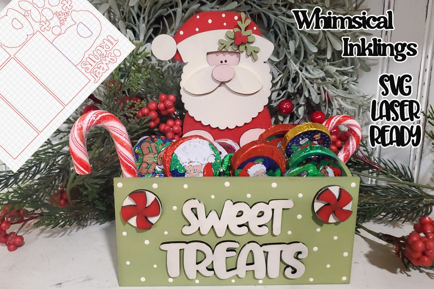 Sweet Treats Santa Candy Box SVG| Santa Claus SVG| Laser Cut Santa Box ...