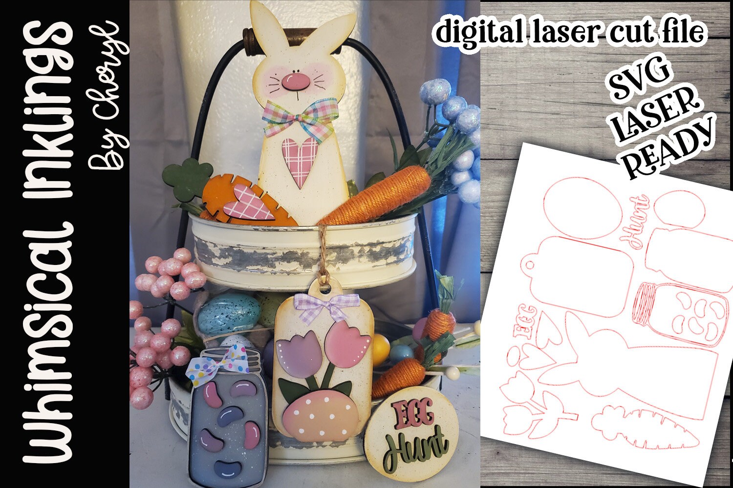 Easter Time Laser SVG Set | Glowforge Easter| Easter Tiered Tray ...