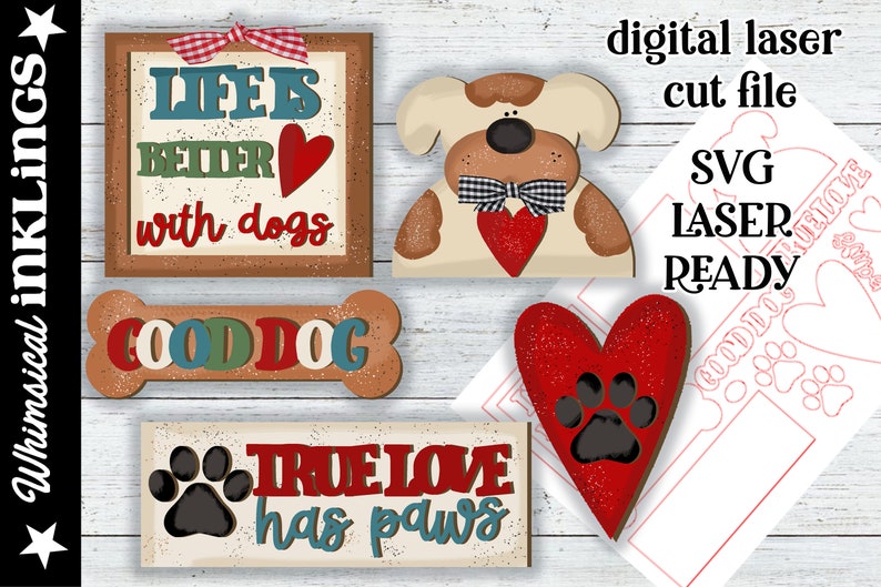 Good Dog Laser SVG| Laser Cut Dog SVG| Glowforge| Dog Bone Laser SVG ...