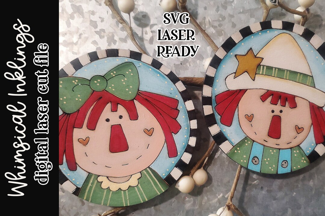 Country Annie and Andy Magnets SVG| Prim Annie | Raggedy Annie SVG ...