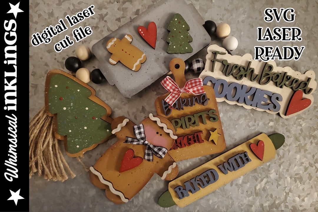 Baking Spirits Bright Laser SVG| Laser Cut Christmas Cookies| Glow ...