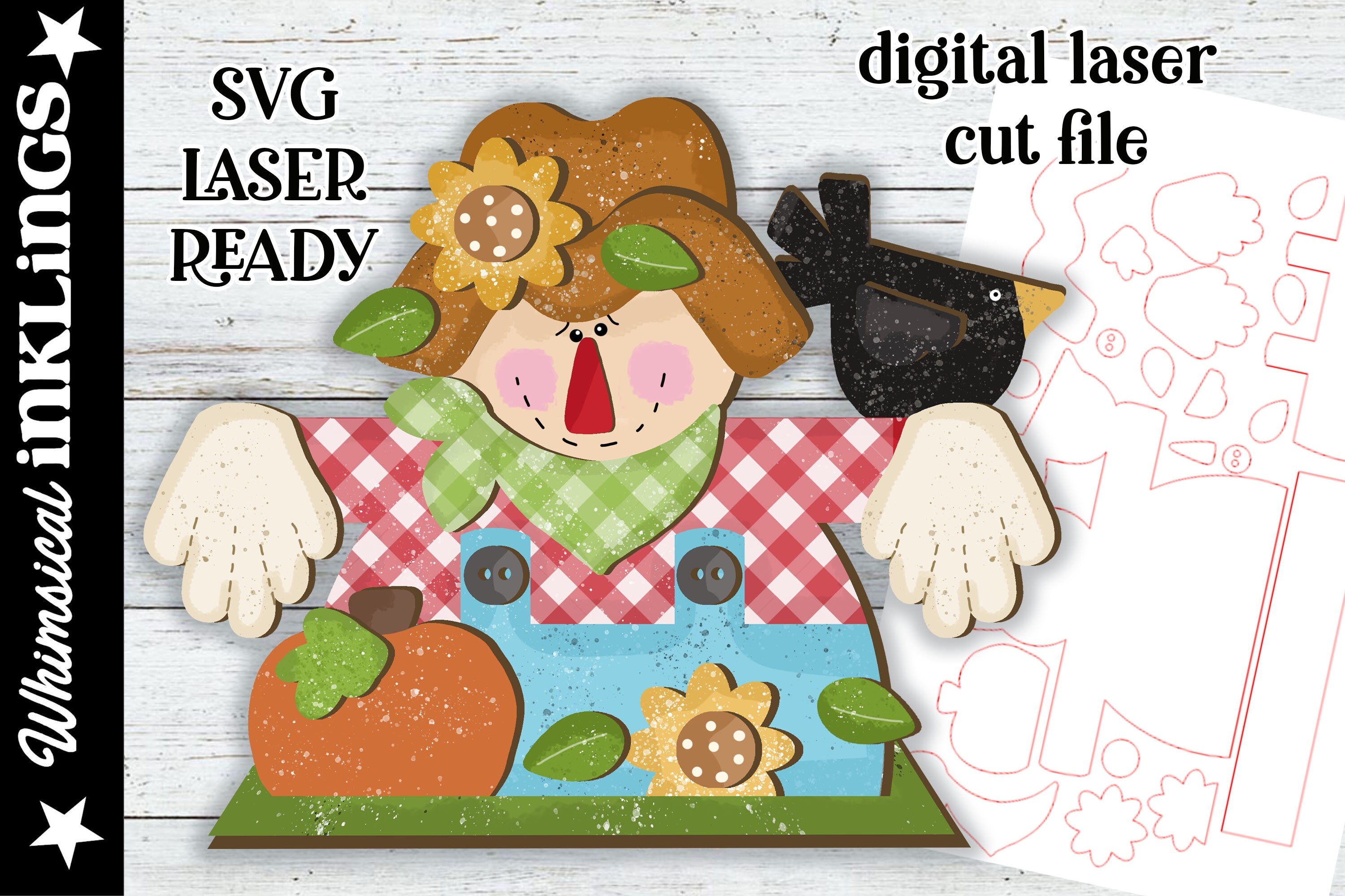 Fall Frank Scarecrow SVG| Harvest Sign SVG| Laser Cut Scarecrow| Glow ...