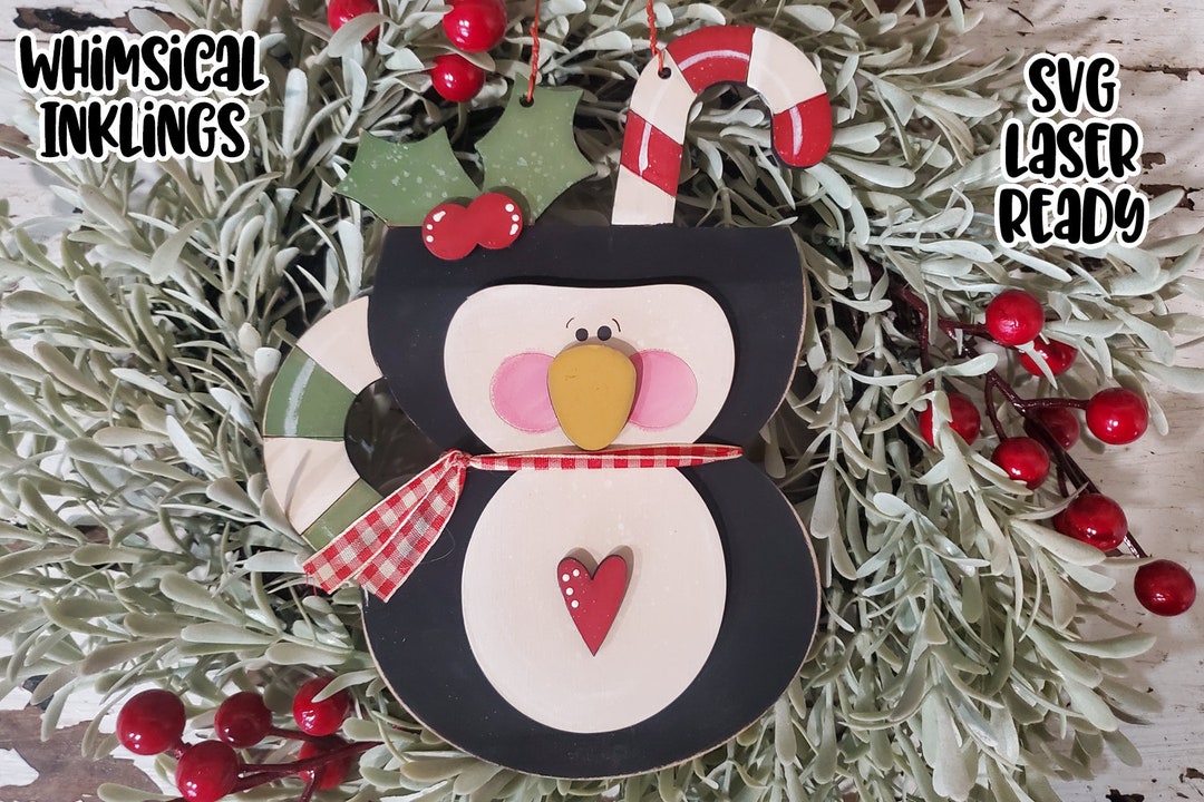 Penguin Mug Ornament SVG| Laser Cut Penguin Ornament| Glow Forge ...