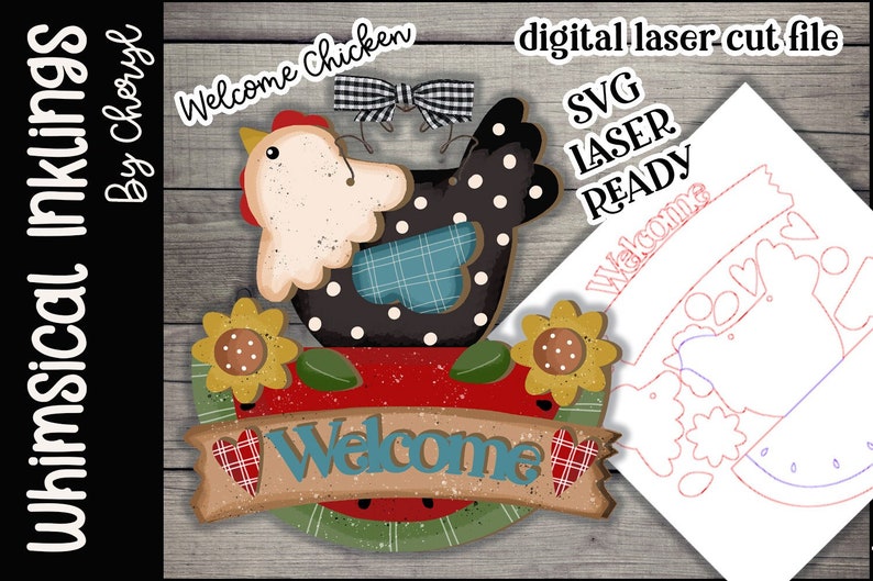 Welcome Chicken Sign SVG Chicken SVG Laser Cut Chicken Glow - Etsy