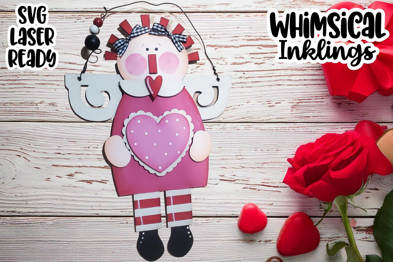 Valentine Angel Annie SVG| Prim Annie SVG| Raggedy Annie Sign| Glow ...