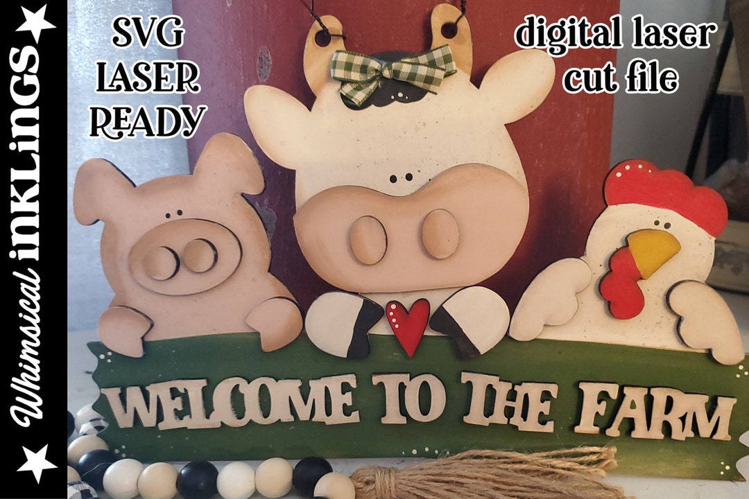 Welcome to the Farm SVG| Cow Sign SVG| Laser Cut Cow| Glow Forge ...