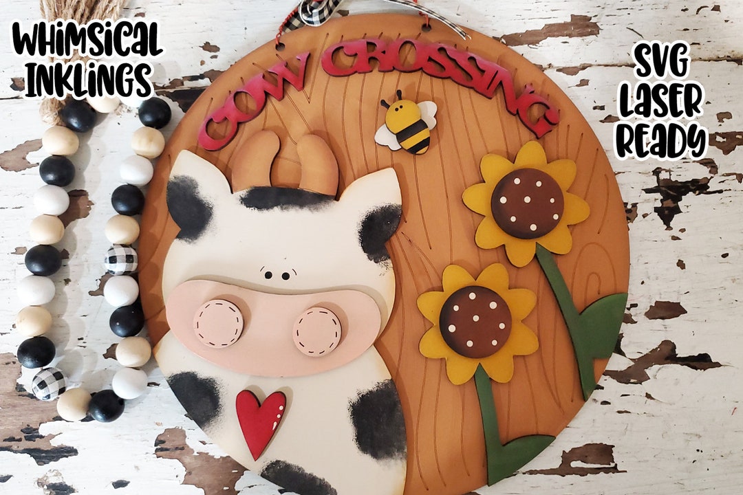 Cow Crossing Sign SVG| Cow SVG| Laser Cut Cow| Glow Forge| Farmhouse ...